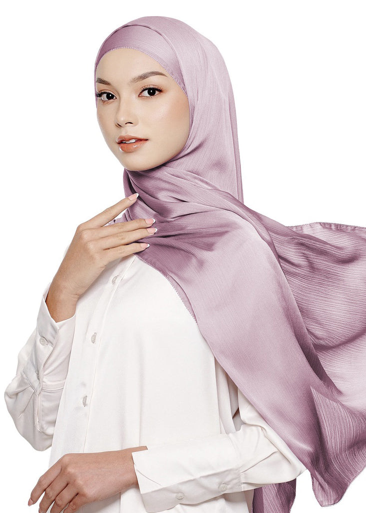 Duha Silk Pashmina Hijab - Fairy Lavender – Hameeda Official